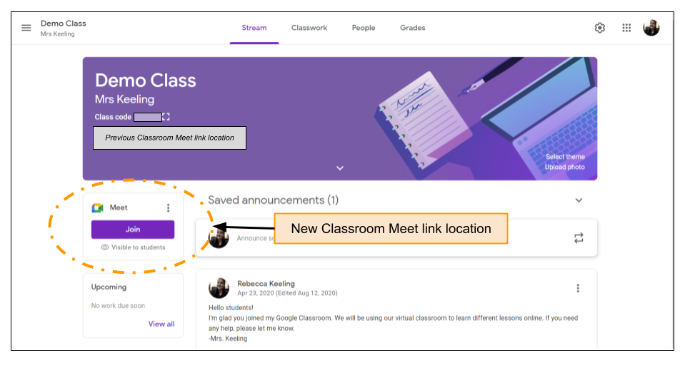 Google Classroom Meet Link Update October 2021 WWCSD Educational 